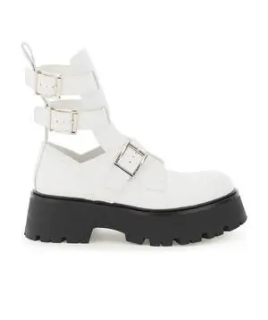 Alexander McQueen Rave Buckle Boots - White