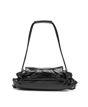DIESEL® Small Ruched Shoulder Bag - Black