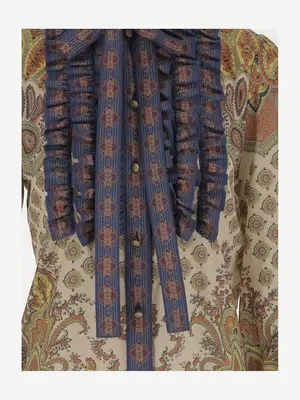 Valentino Garavani All-over Patterned Ruffled Top
