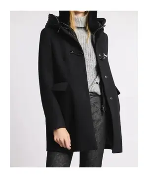 FAY Toggle Hooded Coat - Black