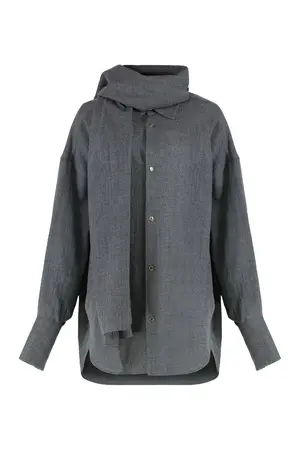 DARKPARK Georgia Draped Button-up Top - Gray