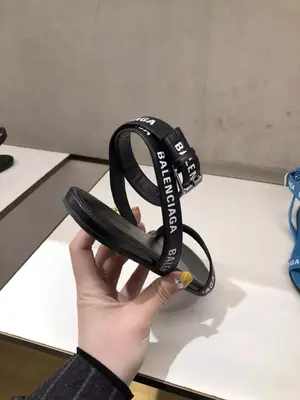 Balenciaga Letter Printed Flat Sandals