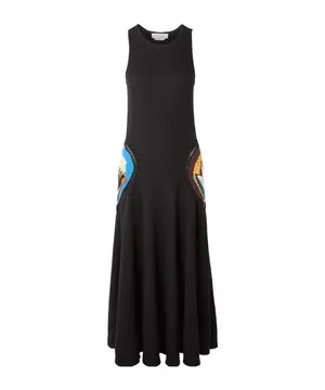 Gabriela Hearst Alia Crocheted Trim Maxi Dress