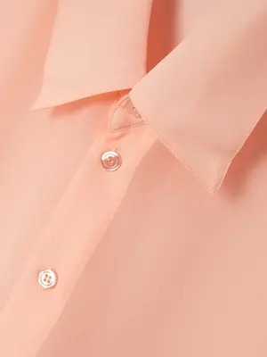 Coperni Long Sleeve Deep V-neck Semi-sheer Shirt - Pink