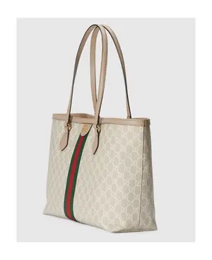 Gucci Ophidia Logo Plaque Tote Bag - White