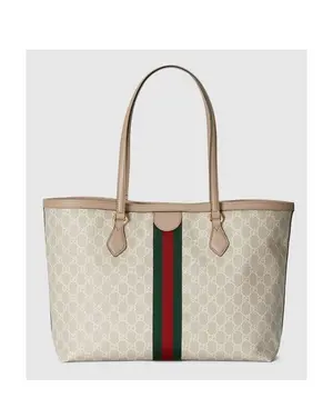Gucci Ophidia Logo Plaque Tote Bag - White