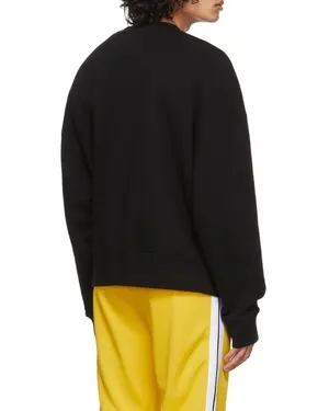 Palm Angels Logo Printed Crewneck Sweatshirt - Black