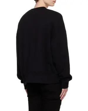 Palm Angels Logo Printed Crewneck Sweatshirt - Black