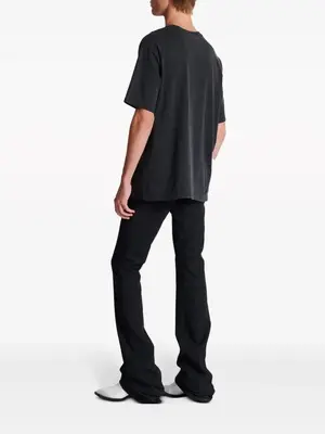 Balmain Logo Embroidered Crewneck T-shirt - Black