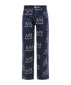 ETUDES Crown Printed Logo Patch Jeans