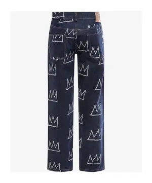 ETUDES Crown Printed Logo Patch Jeans