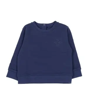Fendi Logo Embroidered Crewneck Sweatshirt - Blue