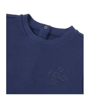 Fendi Logo Embroidered Crewneck Sweatshirt - Blue