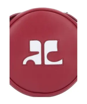 COURREGES Reedition Circle Logo Crossbody Bag - Red