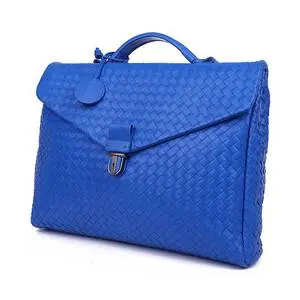 Bottega Veneta Intrecciato Weaving Briefcase - Blue