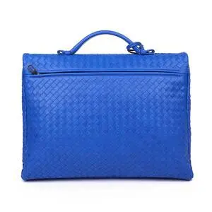 Bottega Veneta Intrecciato Weaving Briefcase - Blue