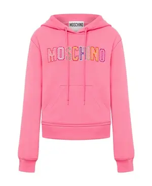 Moschino Crochet Logo Sweatshirt - Pink