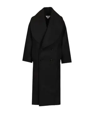 Bottega Veneta Double Breasted Felt Coat - Black