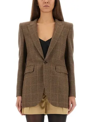 Saint Laurent Tailored Checkered Blazer