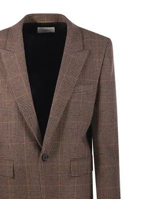 Saint Laurent Tailored Checkered Blazer