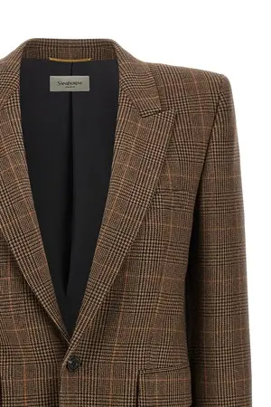 Saint Laurent Tailored Checkered Blazer