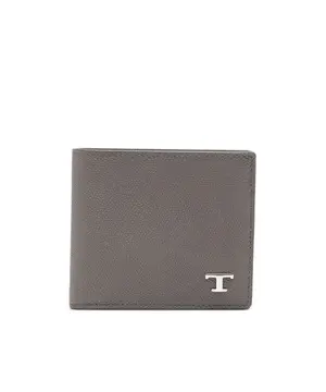 TOD'S Logo-plaque Leather Wallet - Gray