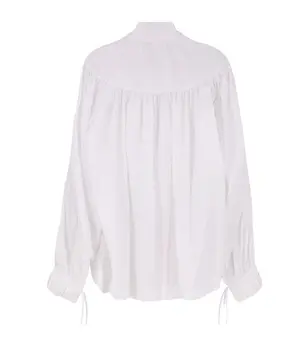 Dries Van Noten Tie-up Ruffled Shirt - White