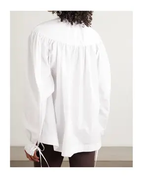 Dries Van Noten Tie-up Ruffled Shirt - White