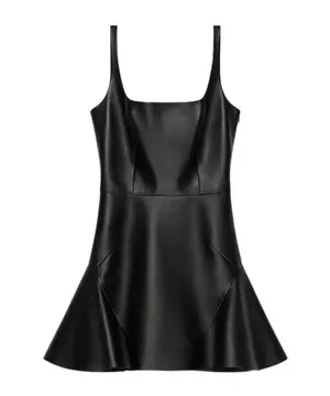 Givenchy Leather Fluted Mini Dress