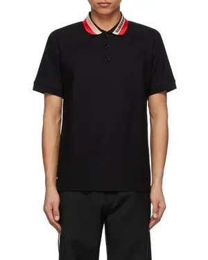 Burberry Logo Intarsia-knit Short Sleeved Polo Shirt