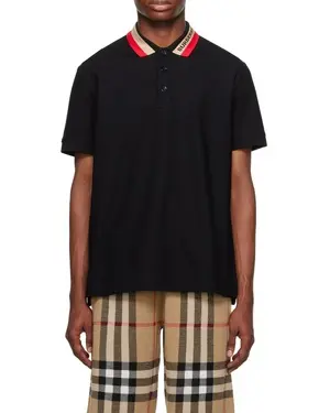 Burberry Logo Intarsia-knit Short Sleeved Polo Shirt