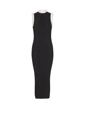 Balmain Long Two-tone Cable-knit Dress