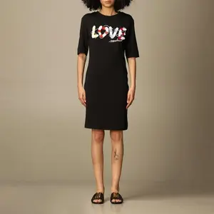 Moschino Round Neck Short-sleeved Dress - Black
