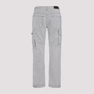 Amiri Logo Patch Straight-leg Striped Trousers
