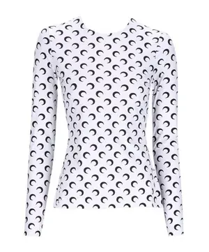 MARINE SERRE Moon Print Long Sleeve Crewneck T-shirt - No