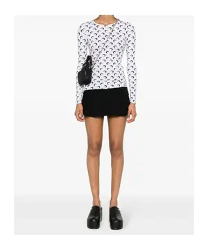 MARINE SERRE Moon Print Long Sleeve Crewneck T-shirt - No