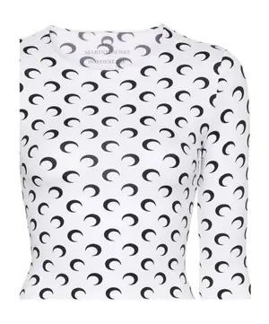 MARINE SERRE Moon Print Long Sleeve Crewneck T-shirt - No