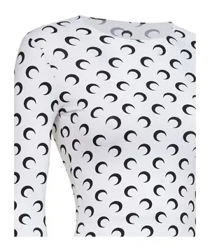 MARINE SERRE Moon Print Long Sleeve Crewneck T-shirt - No
