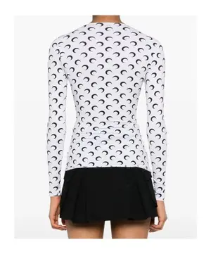 MARINE SERRE Moon Print Long Sleeve Crewneck T-shirt - No