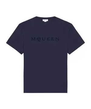 Alexander McQueen Flocked-logo Crewneck T-shirt