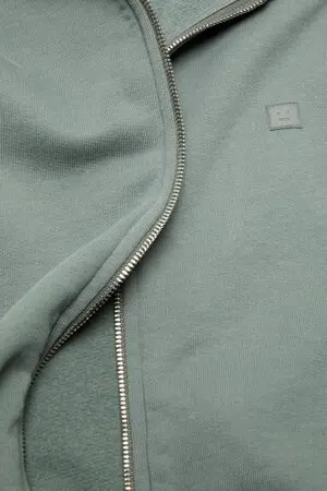 Acne Studios Face Logo Patch Zip-up Hooded Sweatshirt