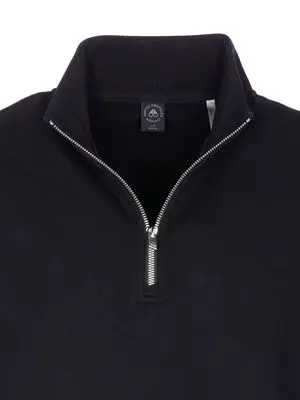Moose Knuckles Quarter-zip Sweatshirt With Logo Detail - Black