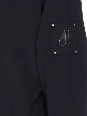 Moose Knuckles Quarter-zip Sweatshirt With Logo Detail - Black