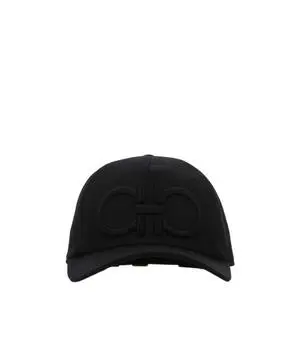 FERRAGAMO Gancini Baseball Cap - Black
