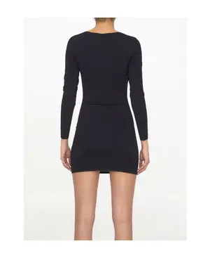 Alexander Wang Logo Detail Cut-out Long Sleeve Mini Dress