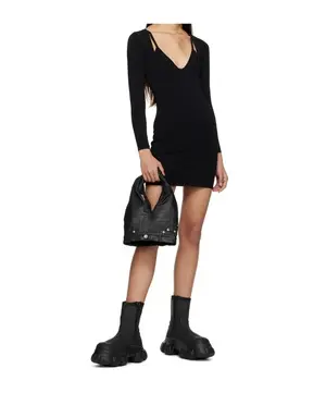 Alexander Wang Logo Detail Cut-out Long Sleeve Mini Dress