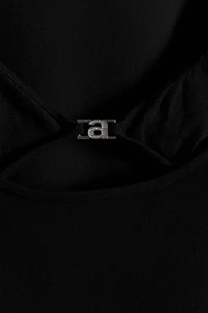 Alexander Wang Logo Detail Cut-out Long Sleeve Mini Dress