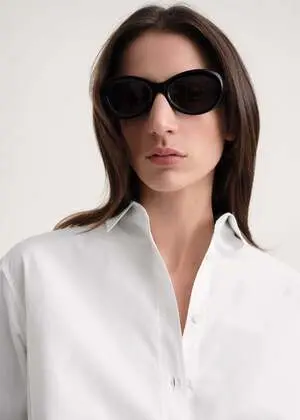 TOTEME Oval Frame Sunglasses - Black