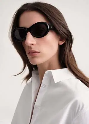 TOTEME Oval Frame Sunglasses - Black