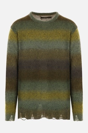 SONG FOR THE MUTE Distressed Striped Oversized Jumper